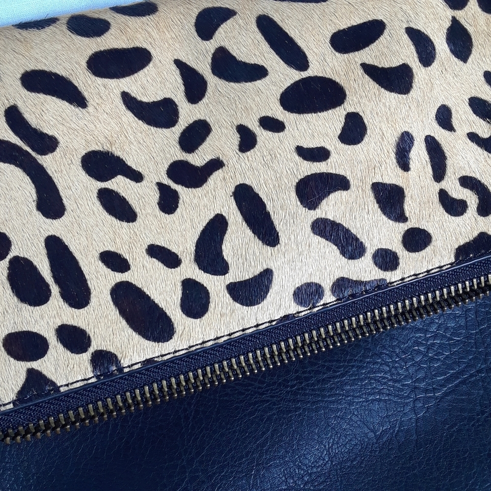 Sasha & Sofi Black And Leopard Print Crossbody Bag - Gem